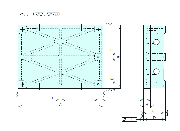 E-9130／JIS TYPE CAST IRON SURFACE PLATES／940648 寸法図