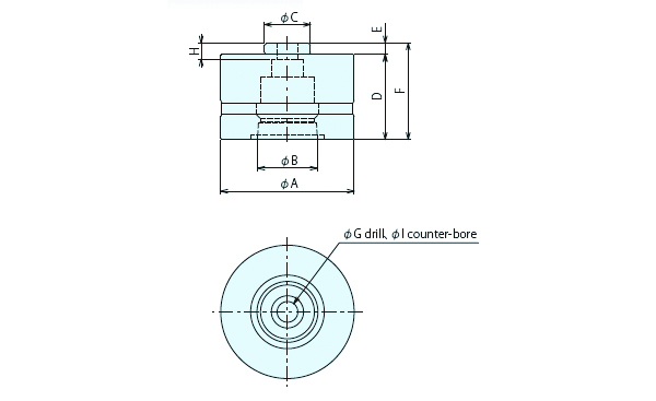 E-9659C／Q-LOCK ELEMENTS/BUSHE(Raised, Side Screw Type)／131861 寸法図